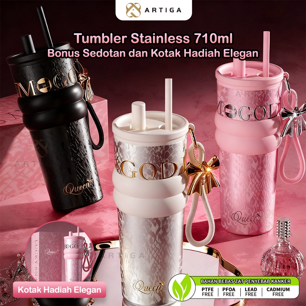 Jual ARTIGA Tumbler Glamour 710ml -Termos Air Stainless Portable Tahan ...