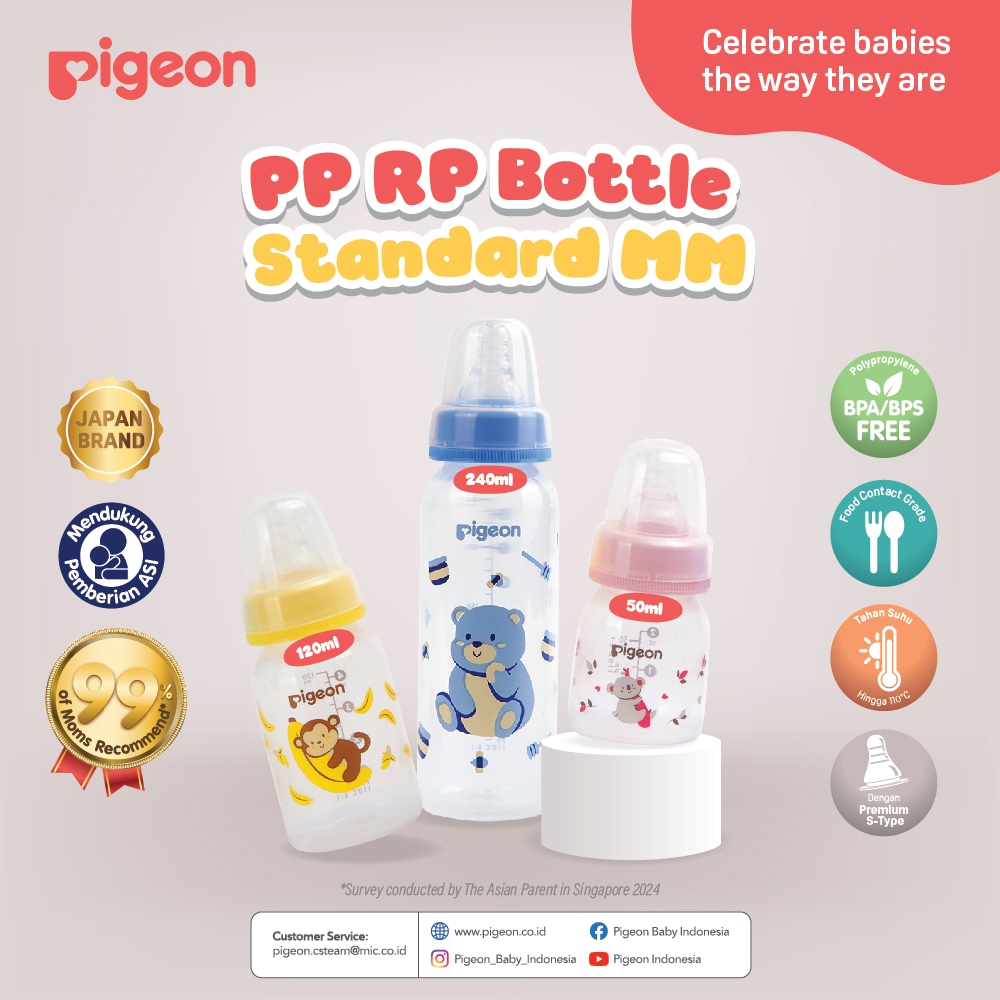 Jual [SATUAN] Botol Susu Pigeon Standard Peristaltic Anti Sedak nipple ...