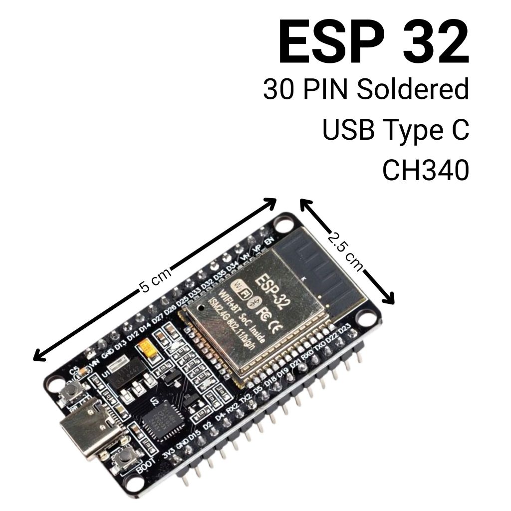 Jual ESP32 USB C 30 PIN ESP-32 Dual Core WiFi Bluetooth Development Kit ...