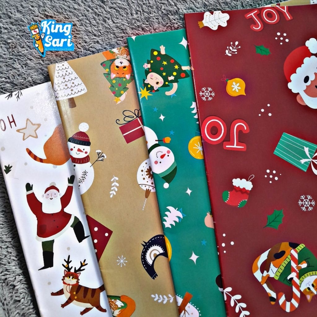 Jual KERTAS KADO LEMBARAN TEMA NATAL/CHRISTMAS WRAPPING PAPER/KERTAS ...