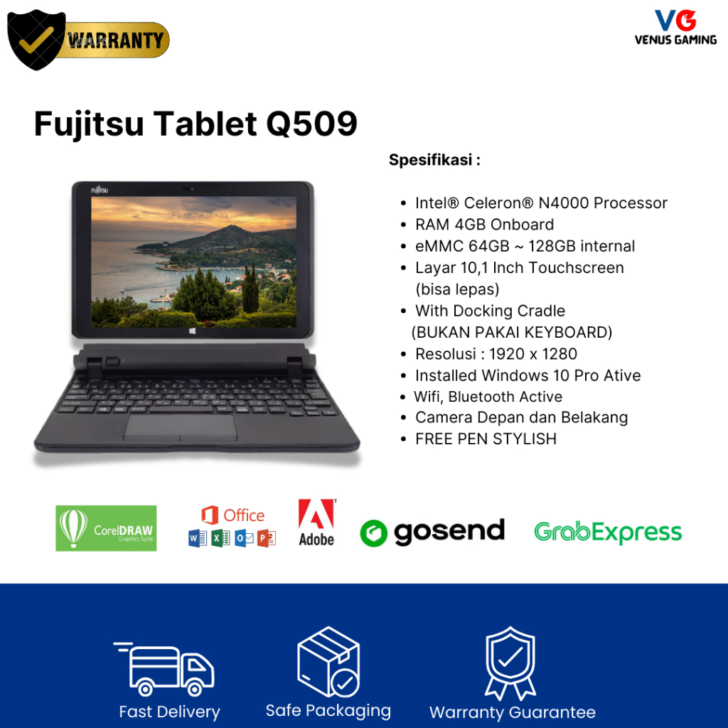 Jual Tablet PC 2in1 Murah Fujitsu Arrows Q509 Q507 Q506 Layar 10 inch ...