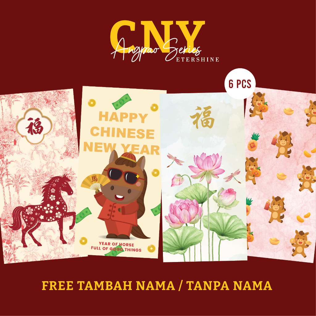Jual Custom Angpao Imlek 2026 Angpau Kuda Amplop CNY Sincia Horse ...