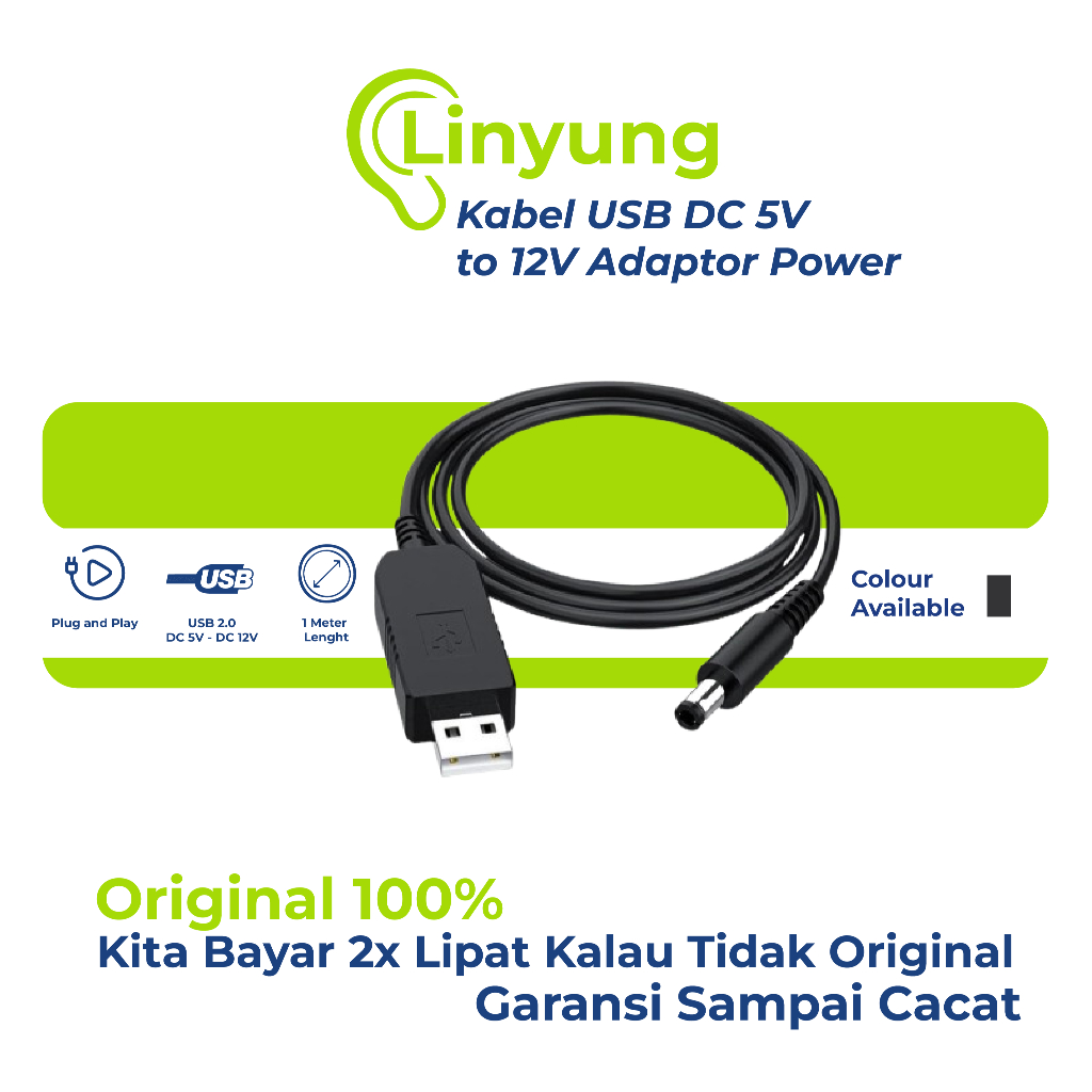 Jual USB 5V to 12V Converter Power line Boost DC 12V Jack 5.5x2.1mm ...