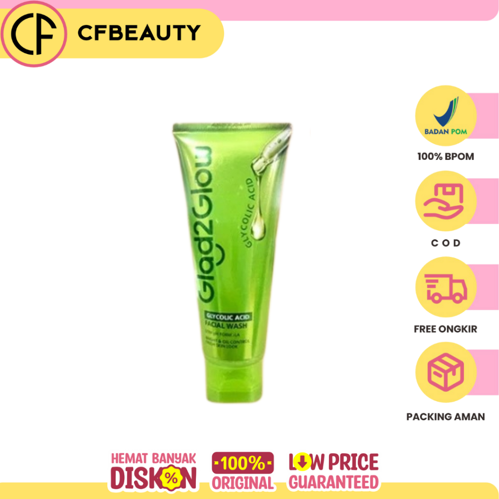 Jual Glad2Glow Glycolic Acid Facial Wash | Shopee Indonesia