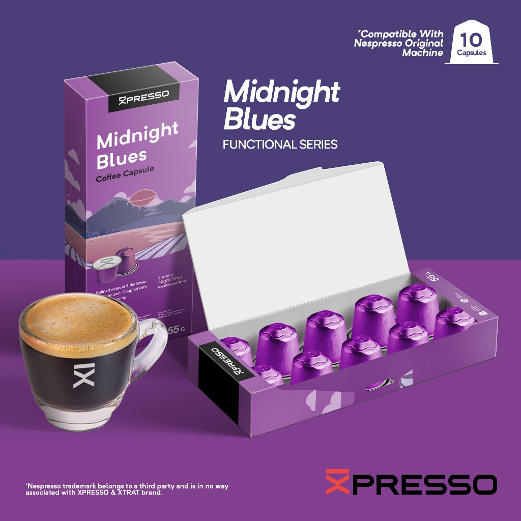 Jual XPRESSO Kopi Kapsul - Midnight Blues DECAF - Nespresso Coffee ...