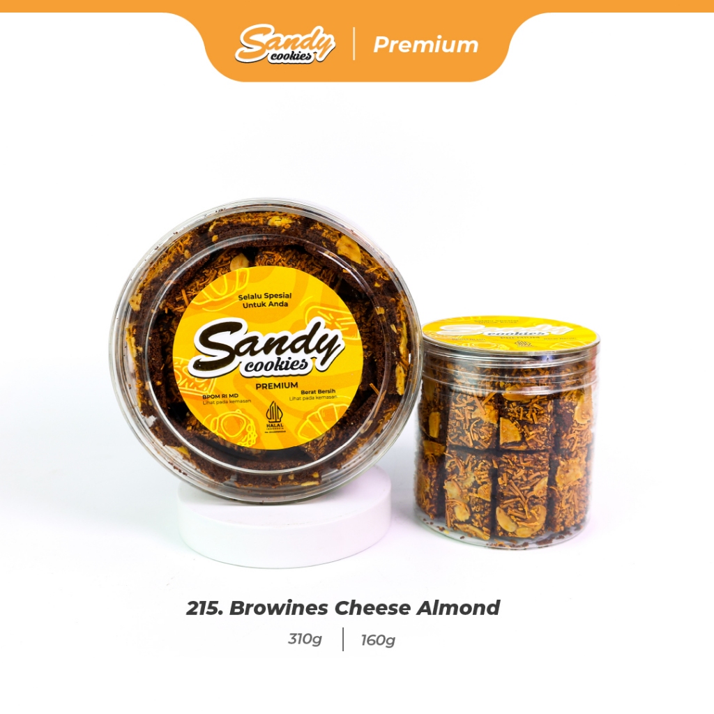 Jual 215. Brownies Cheese Almond - Kue Kering Sandy Cookies Premium ...