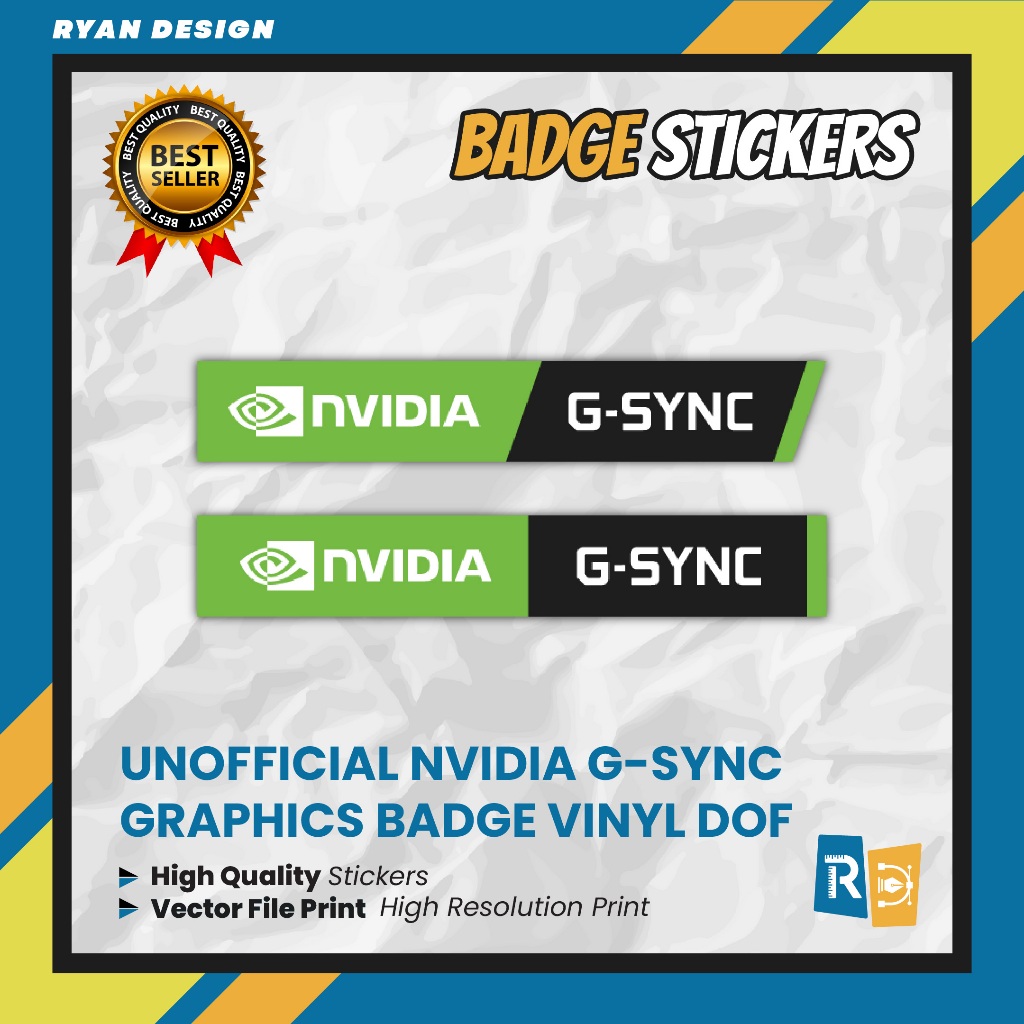 Jual Sticker Logo Nvidia G-Sync Vinyl Dof Sticker Badge Graphic Card ...