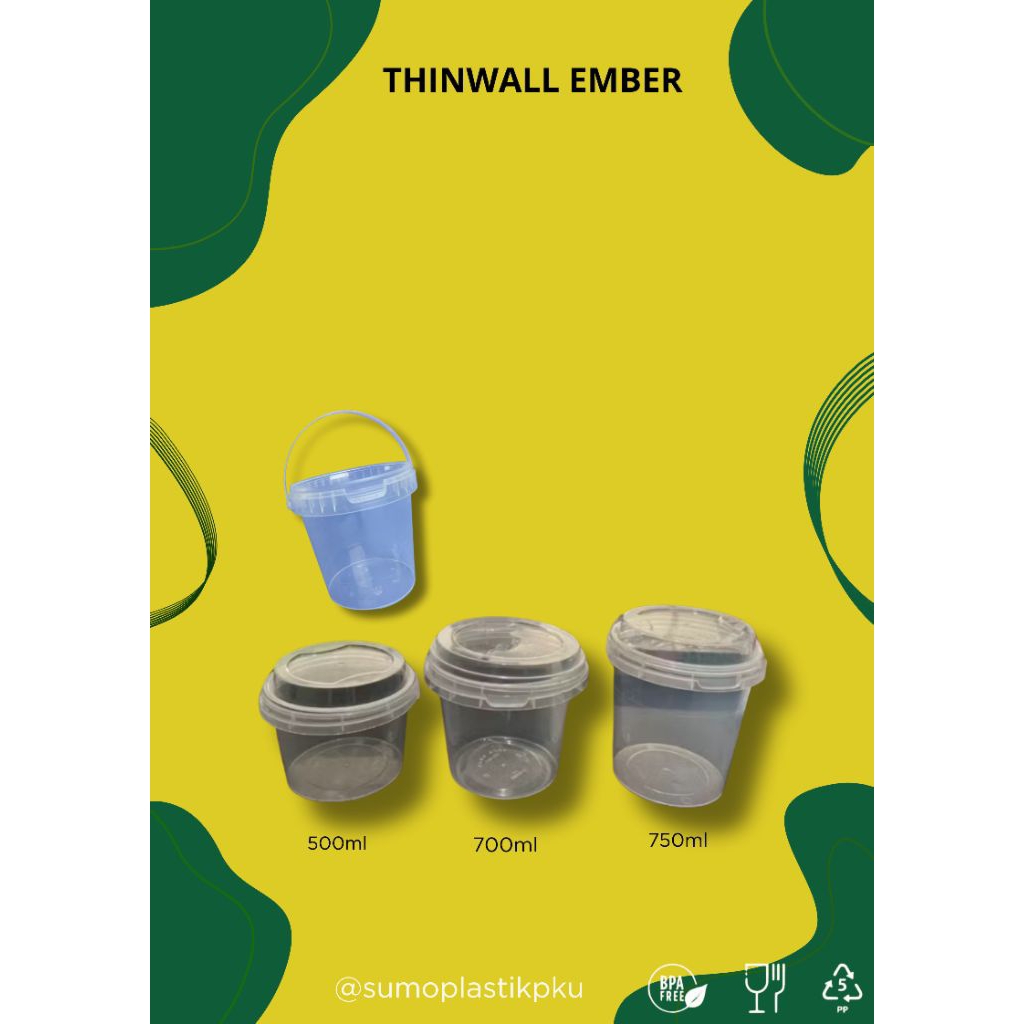 Jual BUCKET DRINK CUP PLASTIK / EMBER BUAH -THINWALL DENGAN LUBANG ...