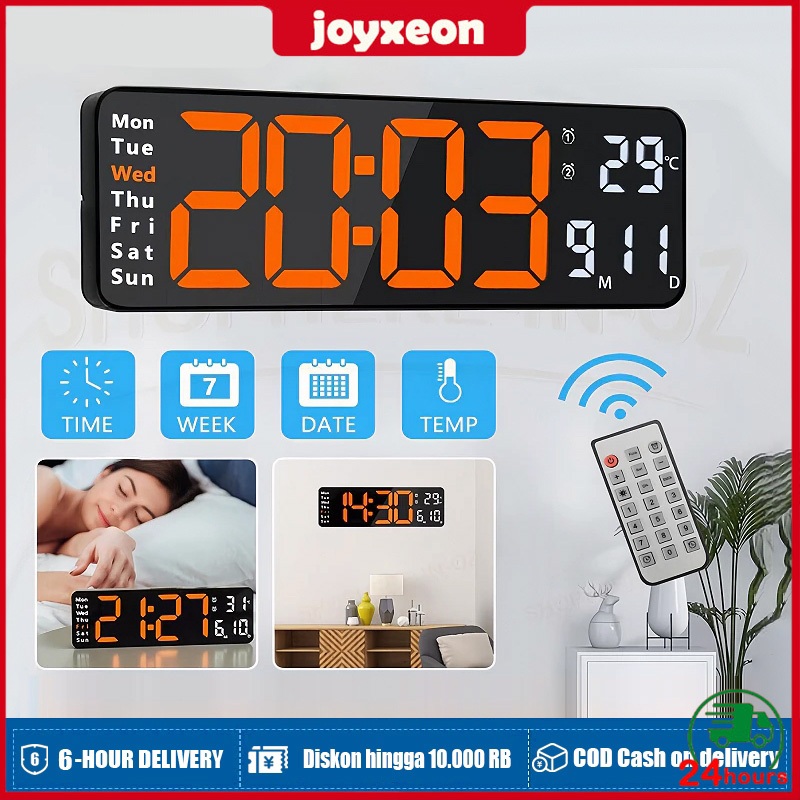Jual Jam Tampilan Layar Besar Digital 13 Inci Nordik Jam Dinding Ruang ...
