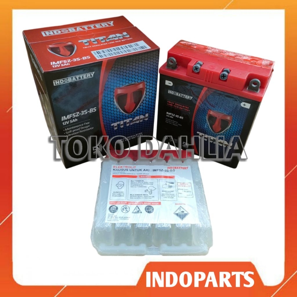 Jual Indoparts Indobattery Titan IMF5Z-3S-BS-T / Aki Semi Kering GM5Z ...