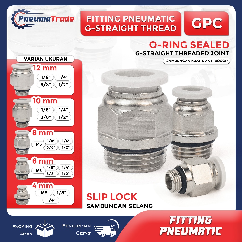 Jual GPC Air Pneumatic Fitting Quick Connector 4-M5 6-M5 4mm 6mm 8mm ...