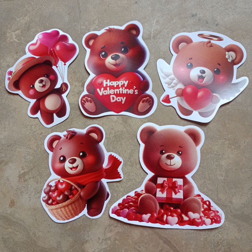 Jual TOPPER BERUANG LUCU VALENTINE DAY ISI 10 PCS | Shopee Indonesia
