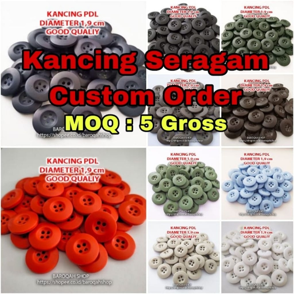 Jual Kancing Custom Nama Logo Brand Button Baju Kemeja Seragam PDL PDH ...