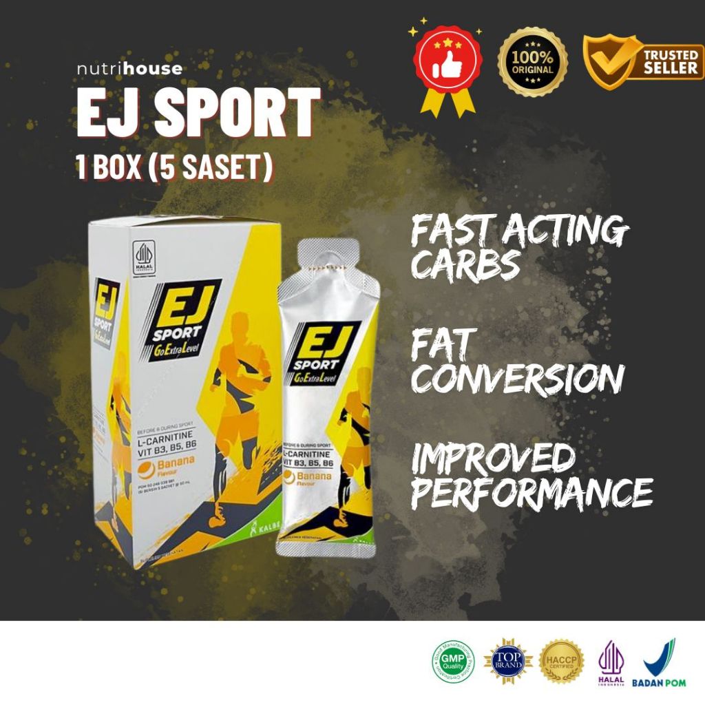 Jual EJ Sport Gel - 1 box isi 5 saset - Energy Gel Stamina Olahraga ...