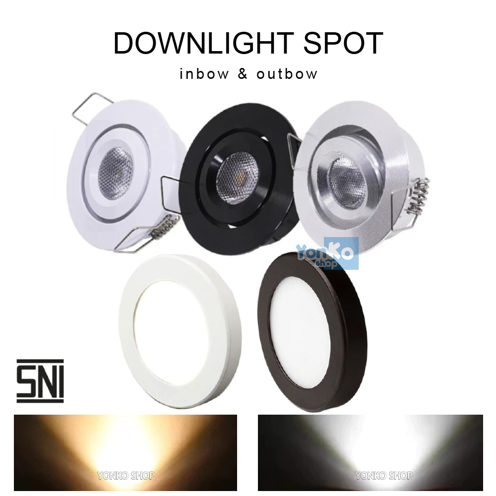 Jual HOYT LED Downlight 1W Inbow & 3W Outbow SNI | Shopee Indonesia
