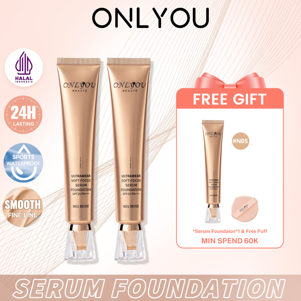 Jual [BEST SELLING] ONLYOU Serum Foundation pelembab SPF25 PA+++ 24 jam ...