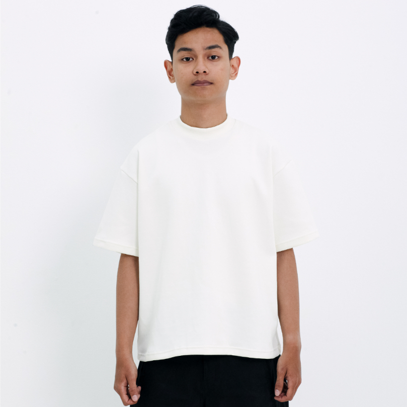 Jual All Around Faded Boxy T-Shirt Ivory 350GSM Pure Cotton | Shopee ...