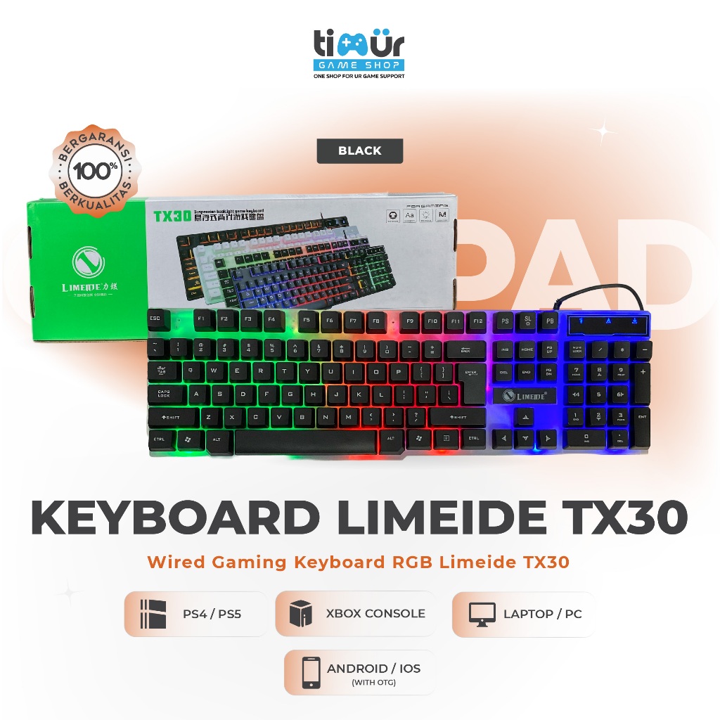 Jual Gaming Keyboard PC Metal Multicolor Backlight LED TX30/11 Limeide ...