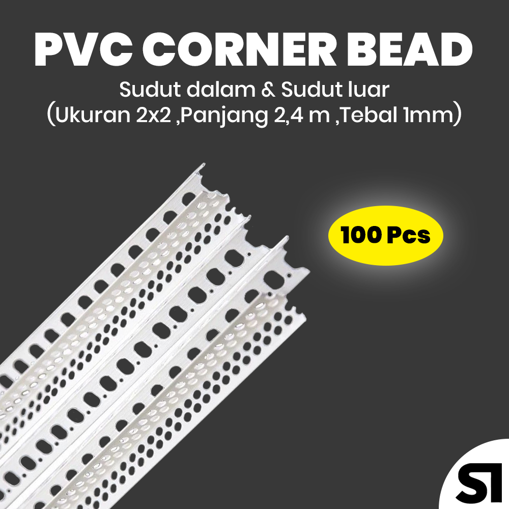 Jual SUDUT LUAR SUDUT DALAM PVC, PVC CORNER BEAD 100 PCS | Shopee Indonesia