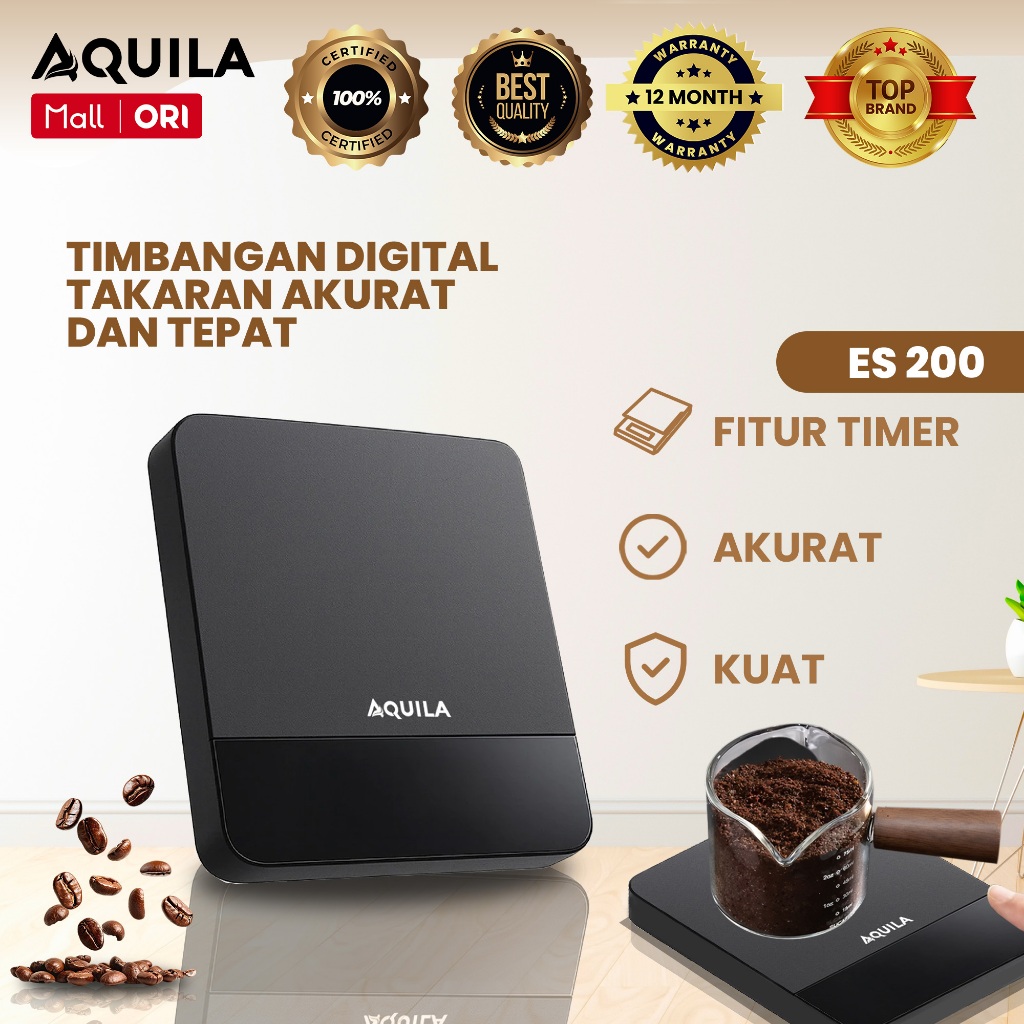 Jual Aquila Digital Scale es200 Full Metal Material Coffee with Timer ...