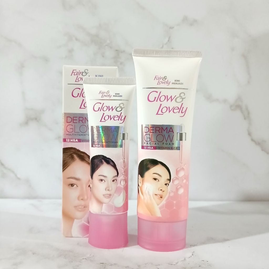 Jual Paket Cream Fair Lovely 23gr + facial foam fair lovely Derma Glow ...