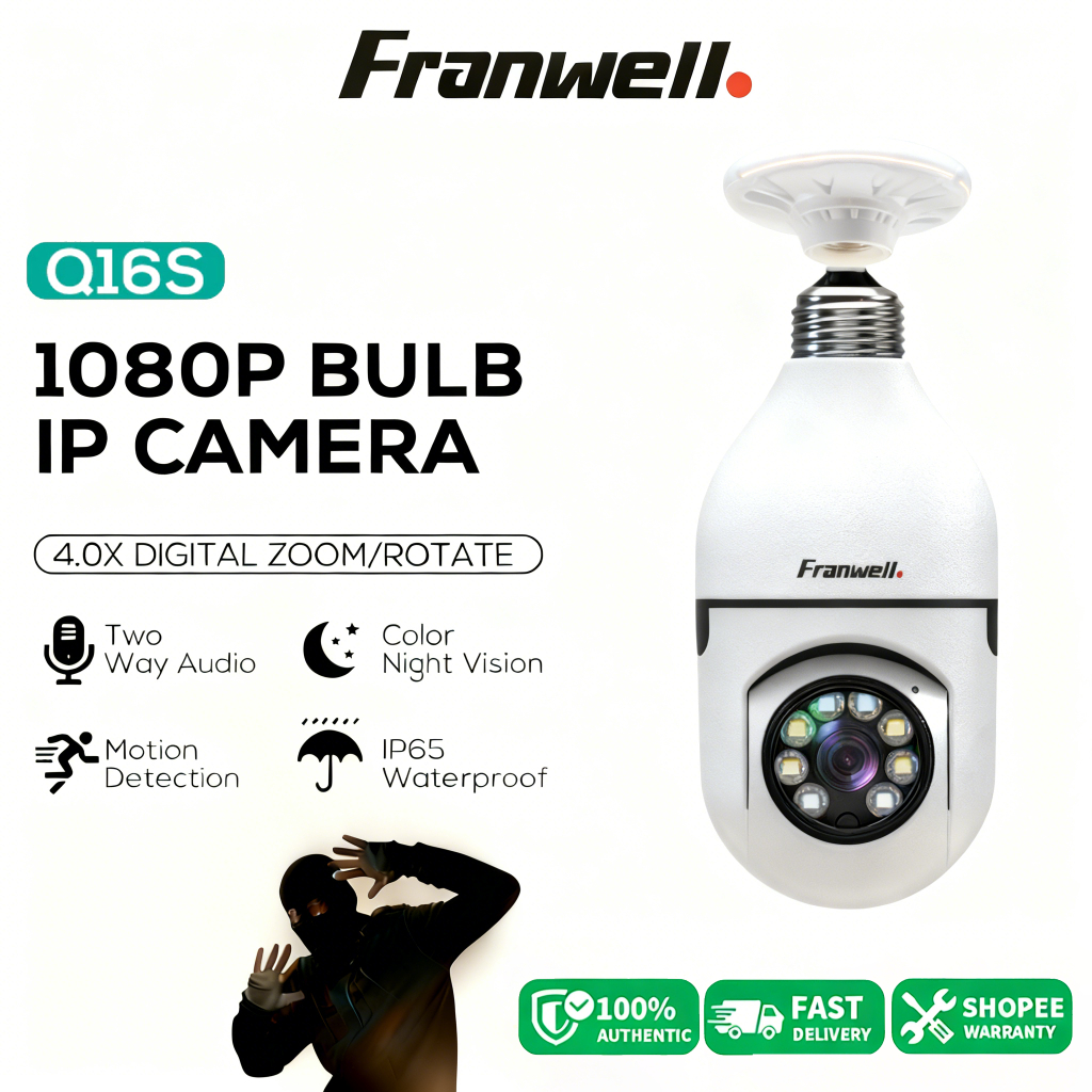 Jual Bola Lampu Kamera CCTV 1080P 360° Night Vision Deteksi Gerakan ...