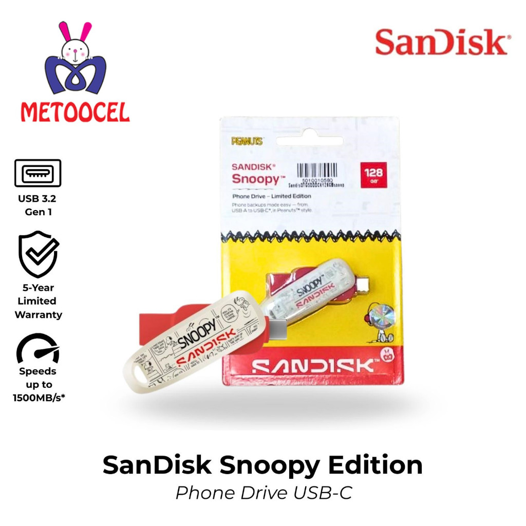 Jual SanDisk Snoopy Phone Drive 64GB 128GB 256GB Limited Edition USB ...