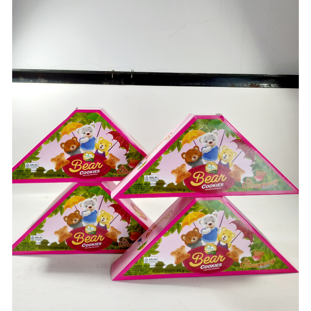 Jual DENEX BEAR COOKIES SEGITIGA 80 GRAM ISI 24 VARIAN RASA CHOCOLATE ...