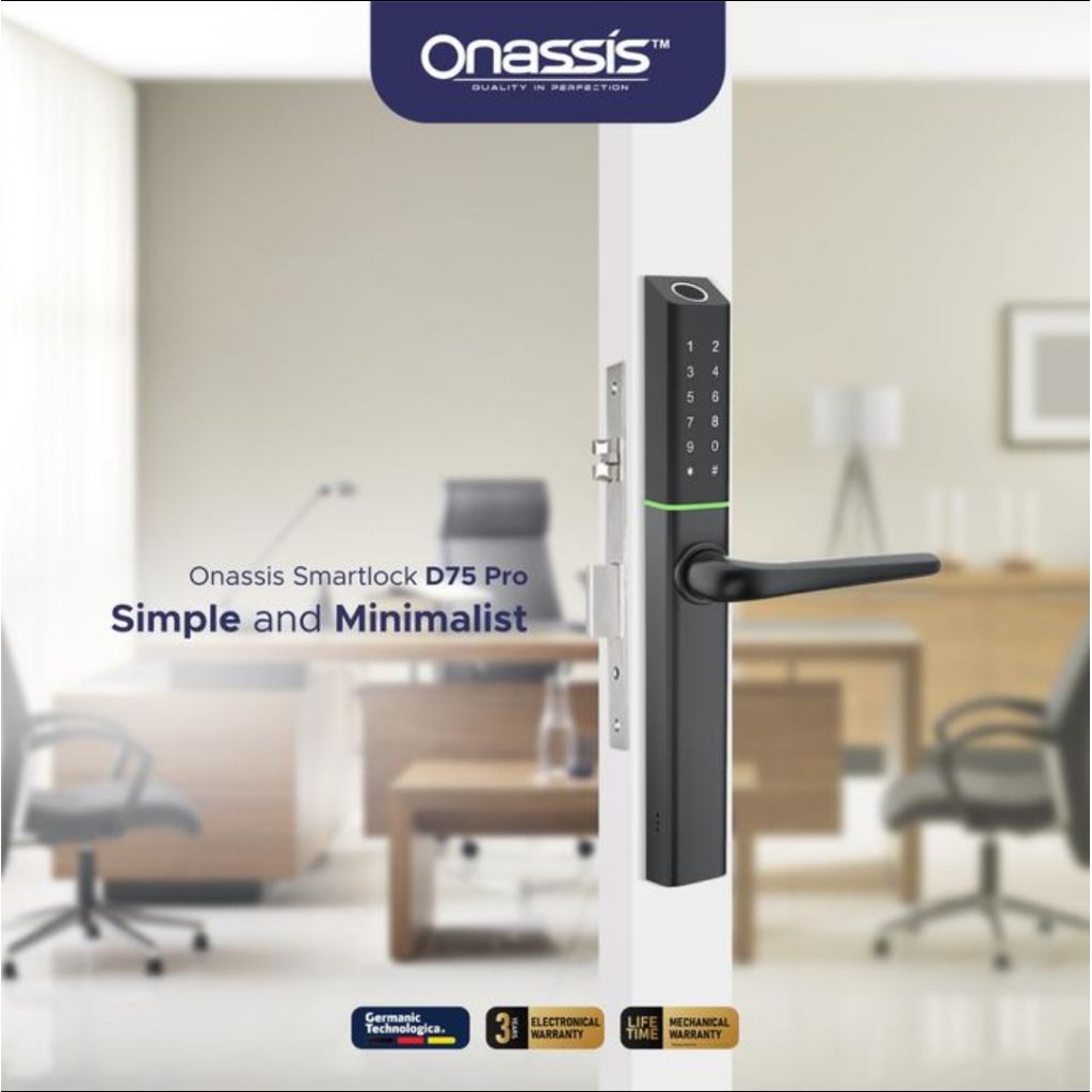 Jual ONASSIS SMART LOCK D75 PRO / Kunci Digital Pintu Almunium Onassis ...