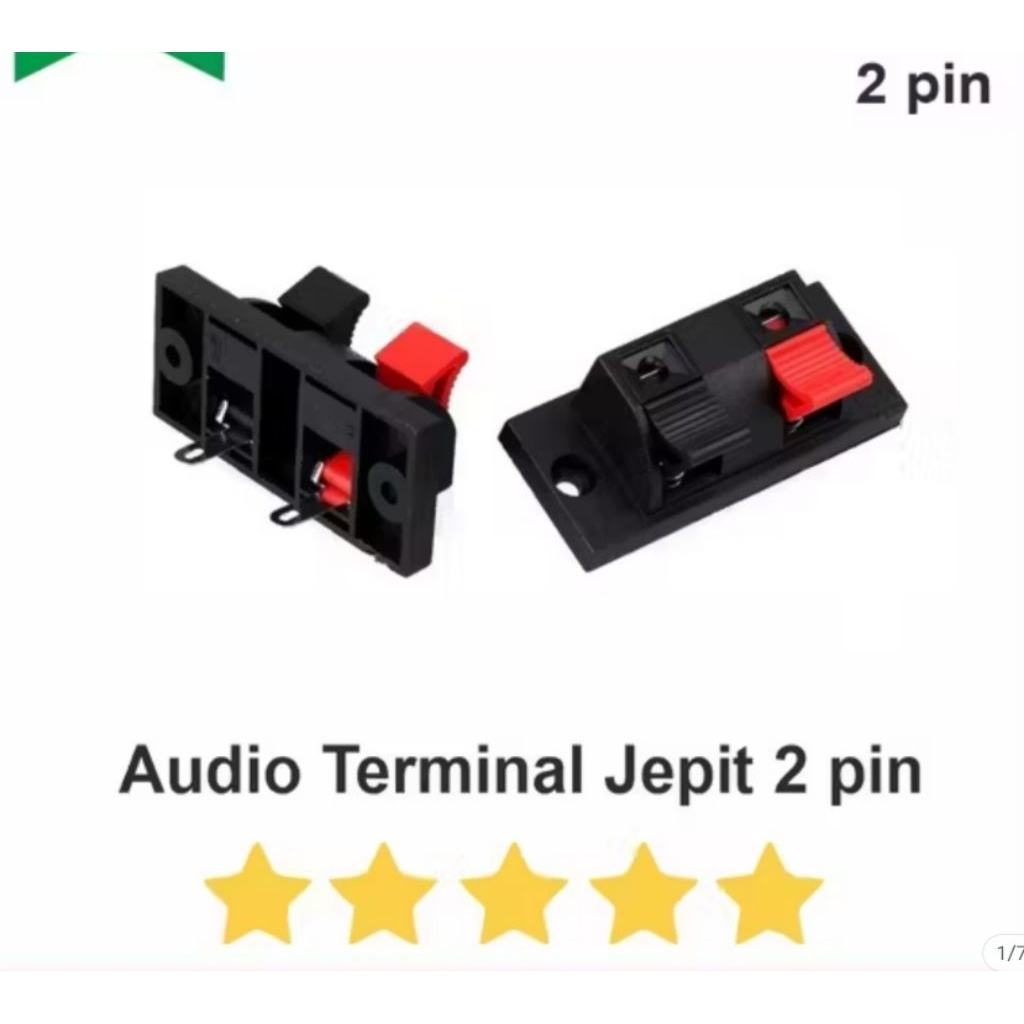 Jual Audio Terminal Jepit 2 Pin Speaker – Spring Clip Connector Panel ...
