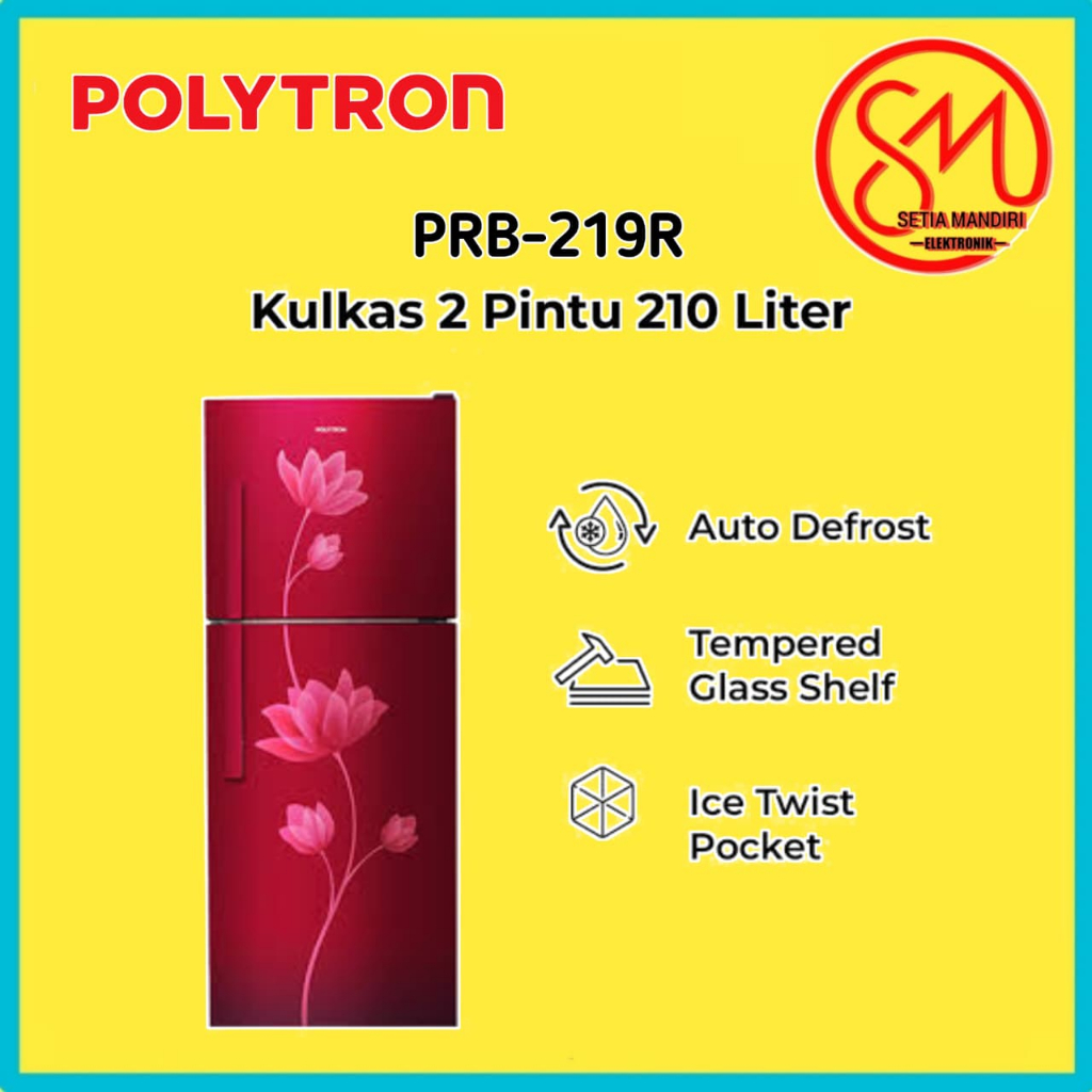 Jual Kulkas 2 Pintu Polytron 210 Liter PRB-219B/R I PRB-217B/R | Shopee ...