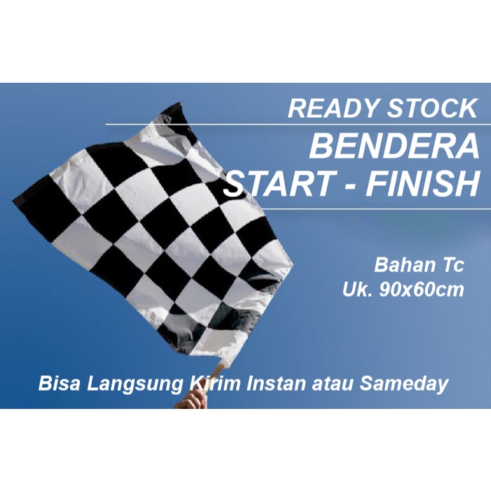 Jual Bendera Start Finish / Bendera Lomba Kotak Hitam Putih (chequered ...
