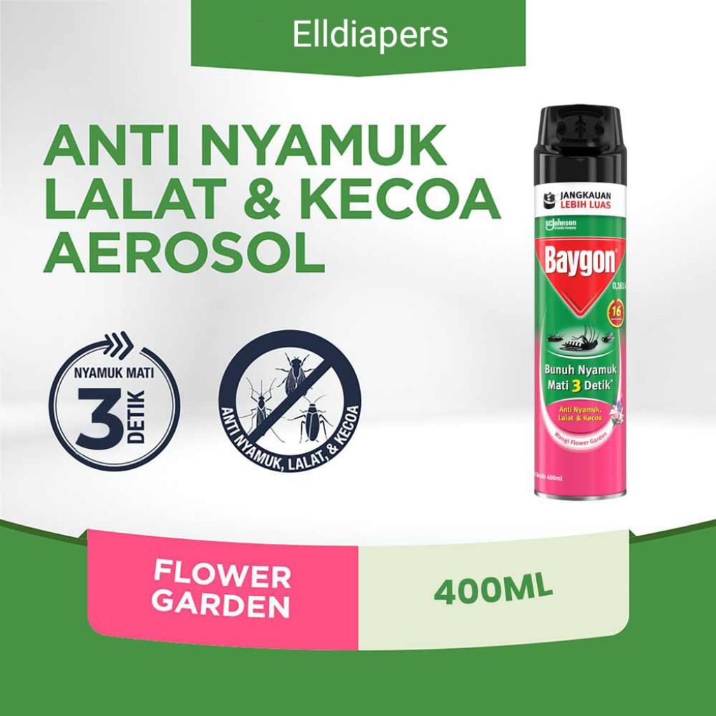 Jual Baygon Obat Nyamuk Semprot - Flower Garden 400ml | Shopee Indonesia
