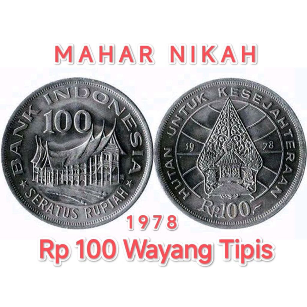 Jual Koin 100 Rupiah Tipis 1978 Rp 100 Wayang Mahar Koleksi Uang Logam ...