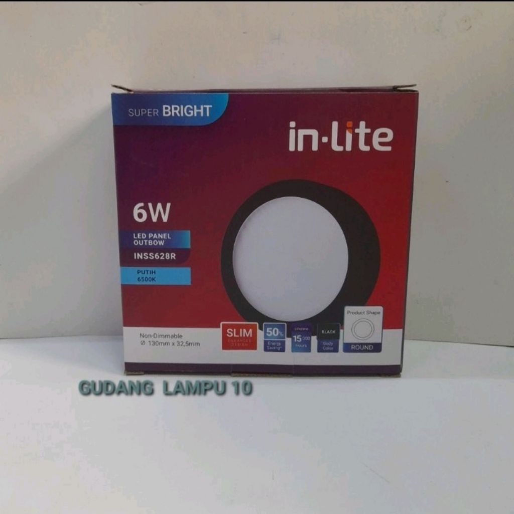 Jual Downlight Panel LED In-Lite Outbow Inlite INSS628R 6 Wat Bulat ...