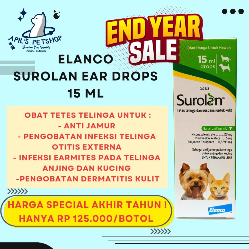 Jual SUROLAN EAR DROPS OBAT TETES TELINGA OTITIS EXTERNA EARMITES ...