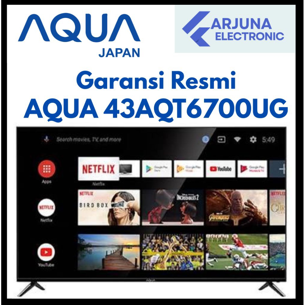 Jual AQUA LE43AQT6700UG/43AQT6700UG 4K ANDROID TV 43 Inch | Shopee ...