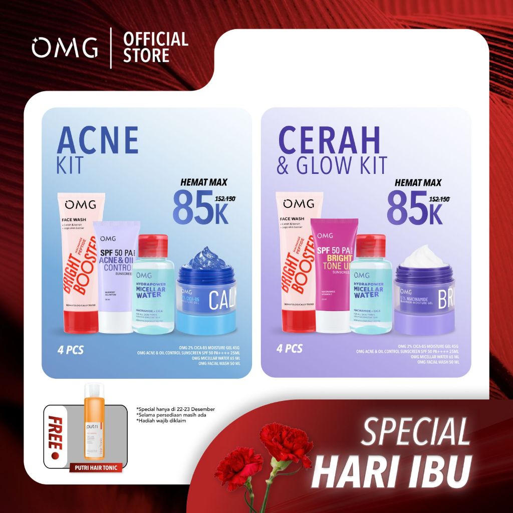 Jual [85K GET 4] OMG OH MY GLOW 4in1 Paket Perawatan Wajah Calming ...