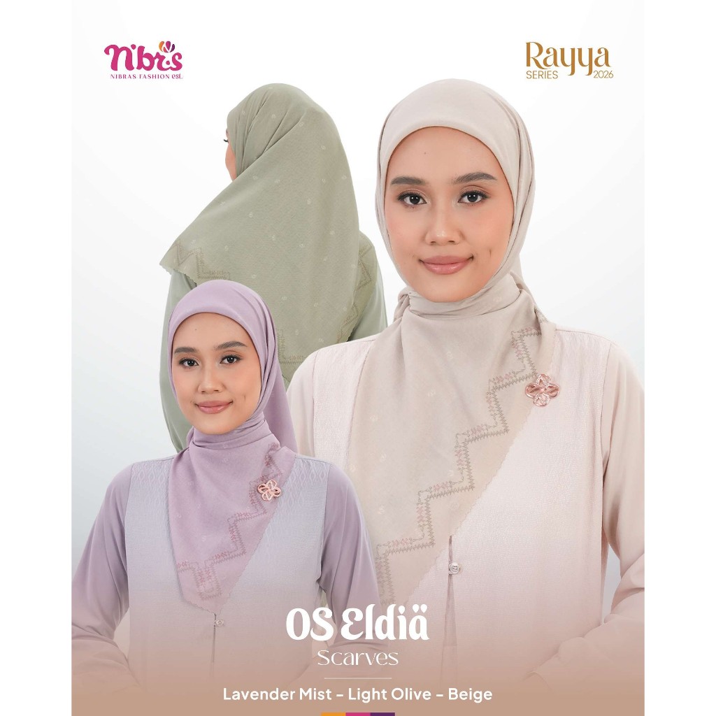 Jual Nibras - Eldia Scarves Kerudung Hijab Segi Empat Motif Light Olive ...