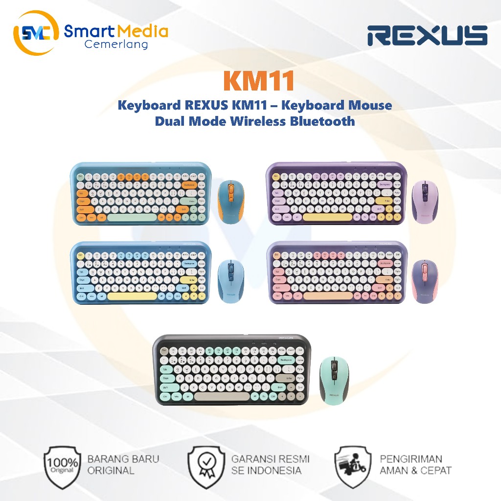 Jual Keyboard Rexus KM11 - Keyboard Mouse Dual Mode Wireless Bluetooth ...