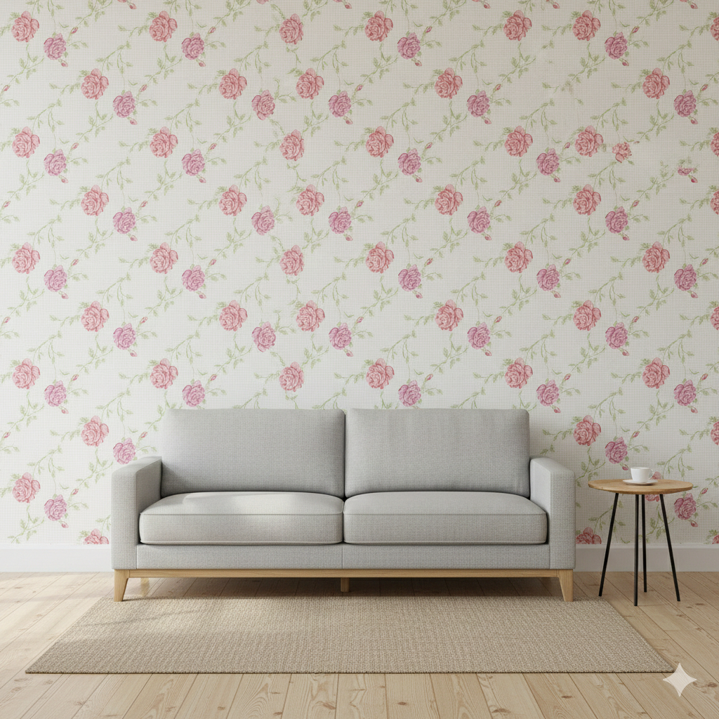 Jual Wallpaper Dinding Motif Bunga Pink Wallpaper Dinding Kamar Tidur ...
