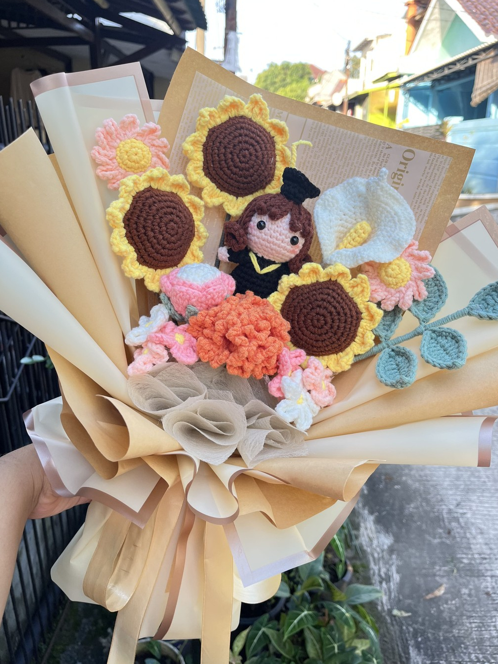 Jual Buket Bunga Rajut Wisuda Ver. 2 | Crochet Flower Bouquet with ...