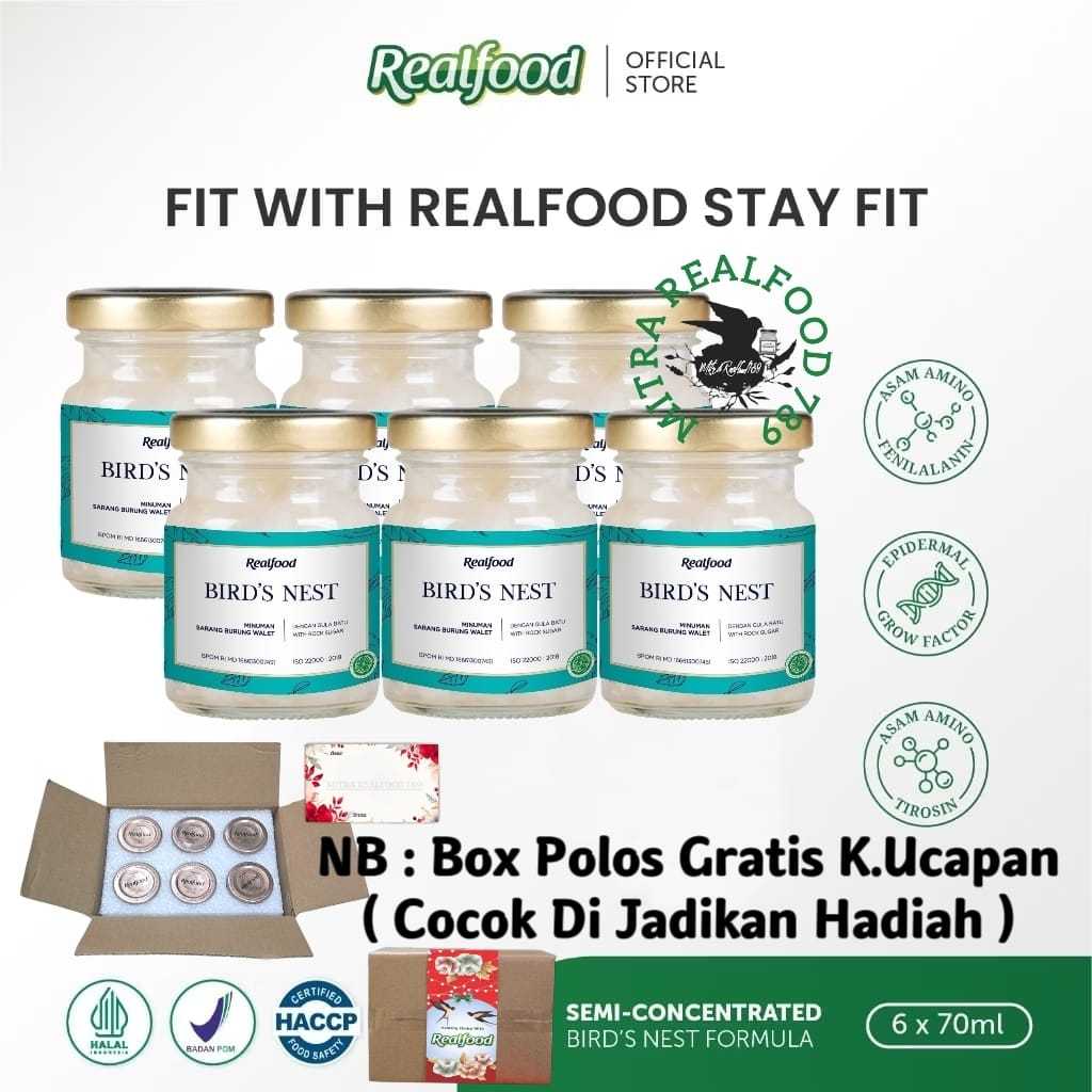 Jual Realfood Stay Fit 6 Botol Box Polos ( Minuman Sarang Burung Walet ...