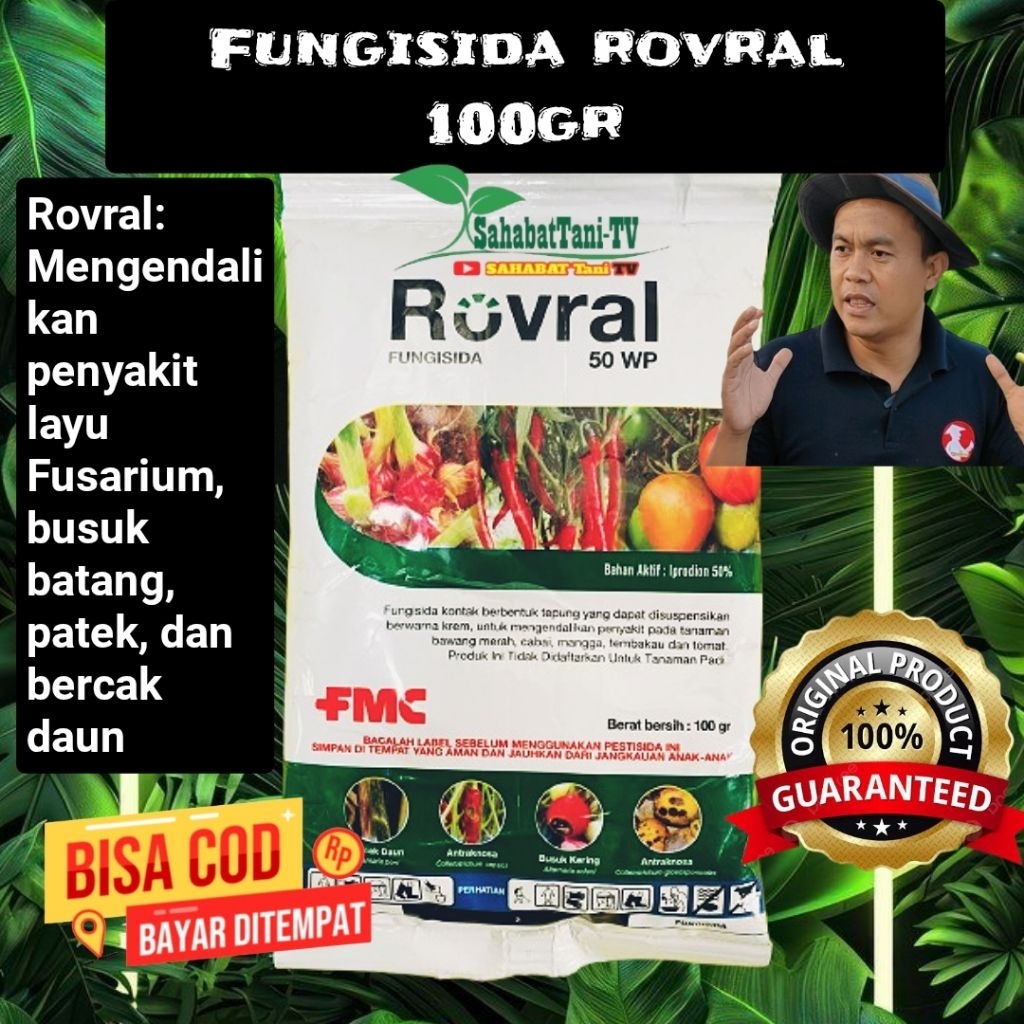 Jual Fungisida ROVRAL 50 WP isi 100 gram, mengendalikan berbagai ...