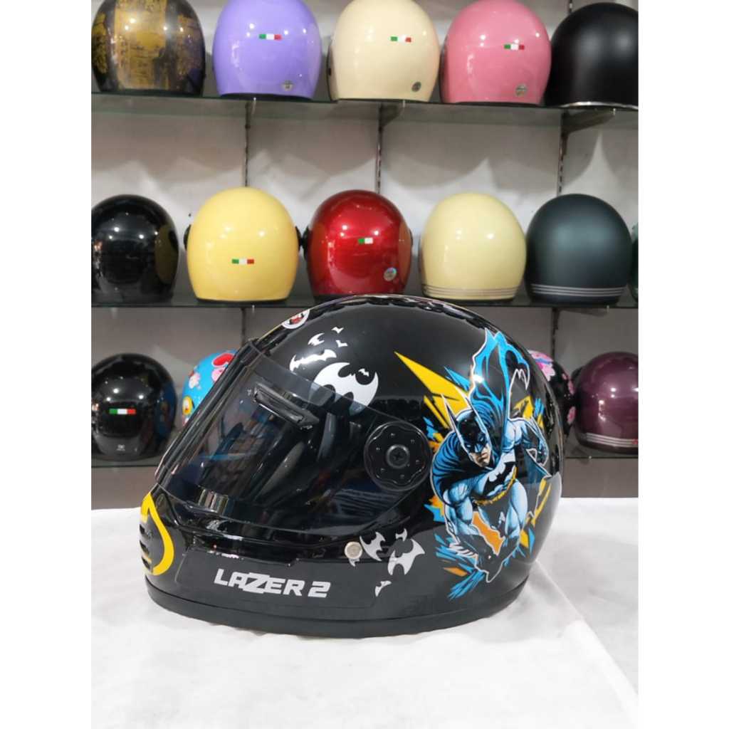 Jual WEST Helm Anak Full Face Karakter Batman Hitam Glossy Standar ...