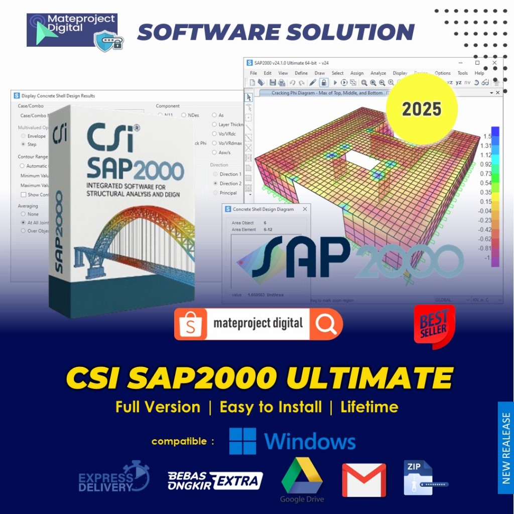 Jual CSI SAP2000 Ultimate 26.2.0 Full Version Software Structural ...