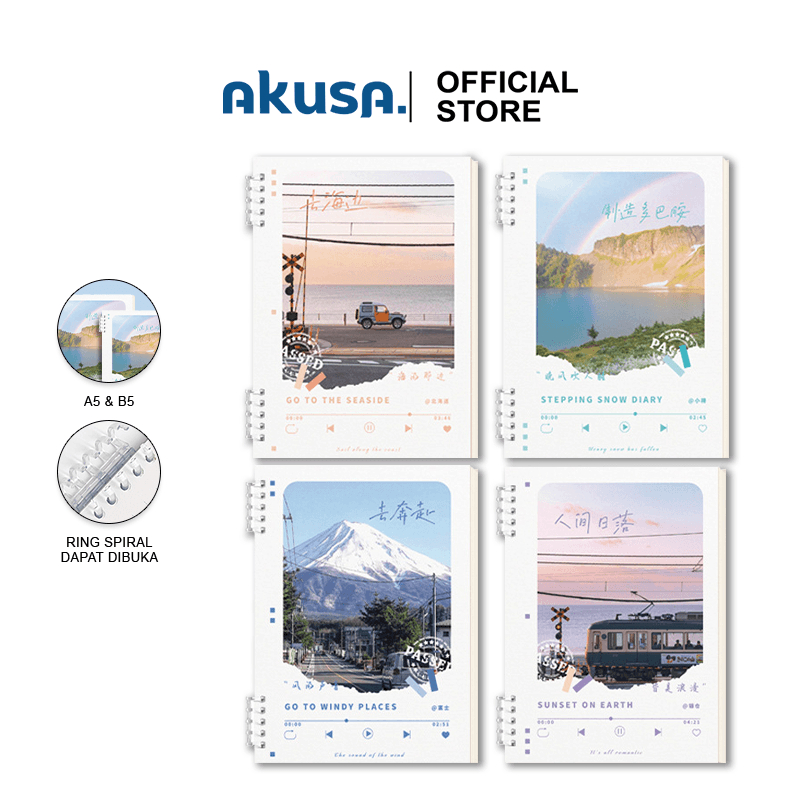 Jual AKUSA Binder Book A5/B5 60 Lembar Buku Catatan Kuliah Kantor Motif ...