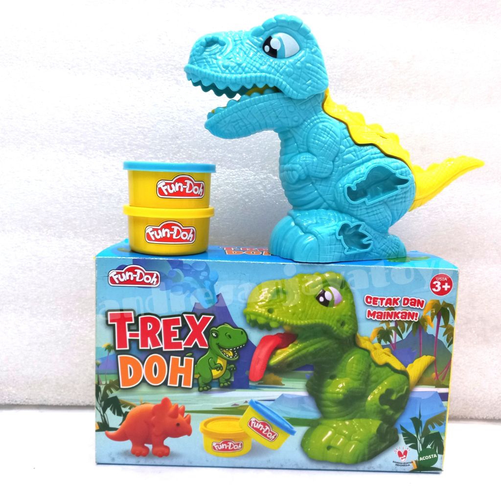 Jual Mainan Fun Doh T-Rex Doh 1 pcs + 2 Doh Mainan Playdoh no 28226 ...