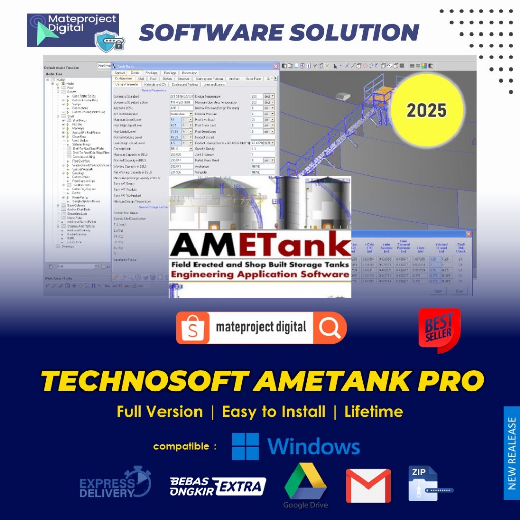 Jual TechnoSoft AMETank 15 Full Version Software Engineering Desain ...