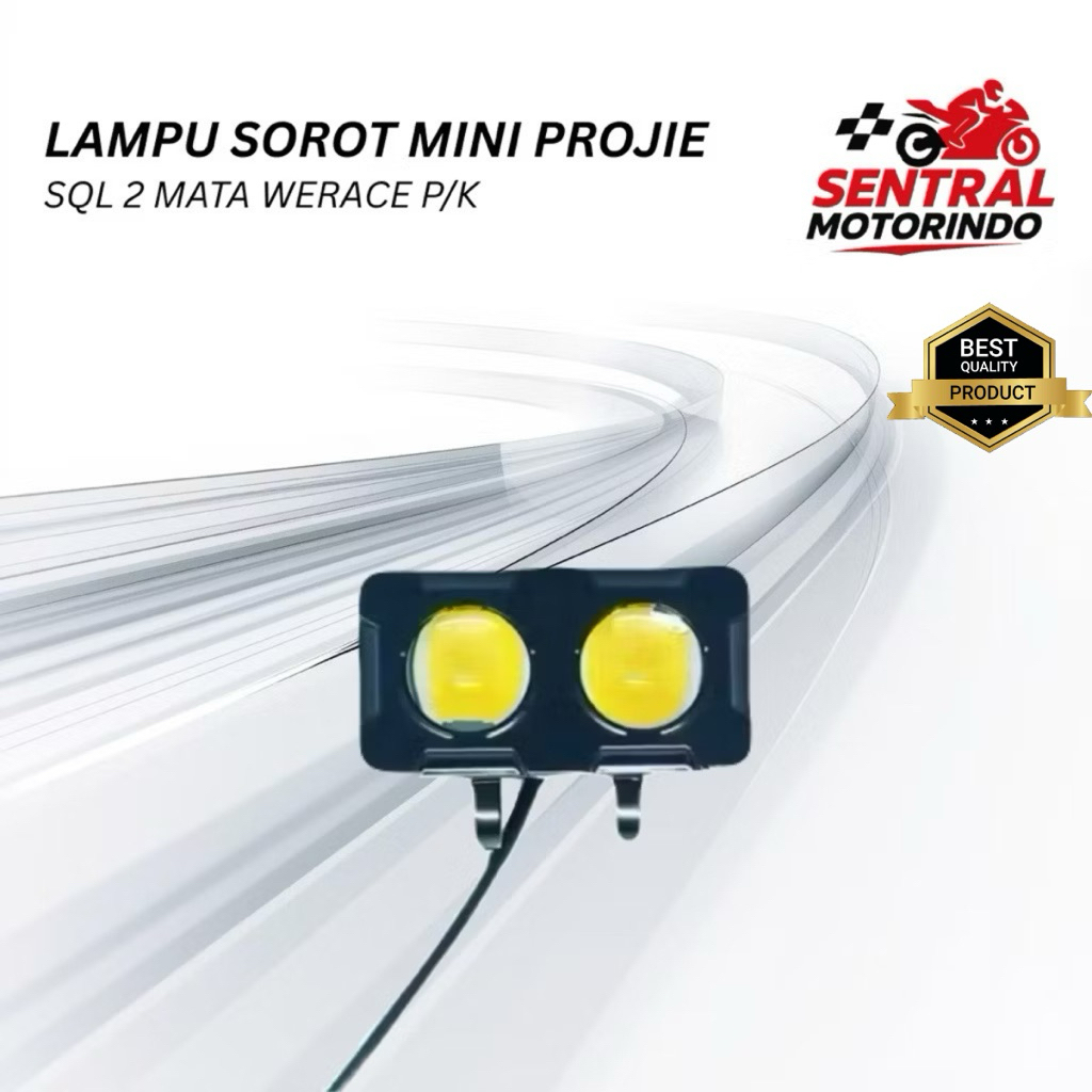 Jual Lampu Tembak LED WERACE Mini Projie Laser SQL 2 Mata Putih Kuning ...